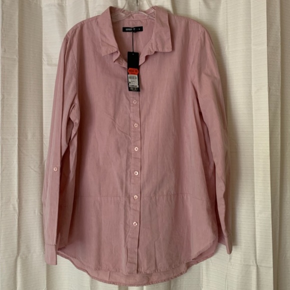 Woolworth | Tops | Woolworths Long Roll Tab Sleeve Button Up Shirt Size ...